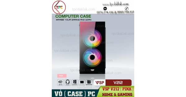 Case máy tính bàn PC Home & Gaming VSP V212 ( Green - Màu Xanh ) | Gaming Case VSP V212 Green|Vỏ ...