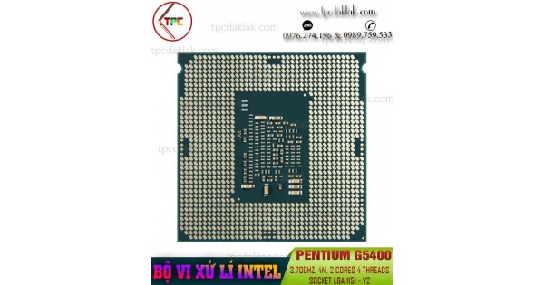 Bộ xử lý ( CPU ) Intel® Pentium Gold G5400 ( 3.70GHz, 4M Cache, 2 Cores 4 Threads, Socket LGA ...