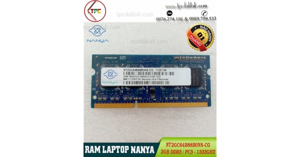 RAM LAPTOP NANYA 2GB 1Rx8 PC3 10600S | RAM NANYA 2GB 1333Ghz ...